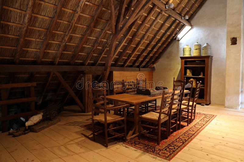 Wooden Village Hut Interior Stock Photo - Image of traditional, brown ...