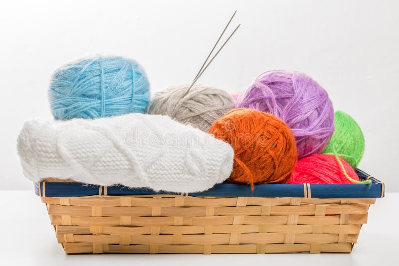 Beautiful Wool Sweater Handcrafted in the Basket Stock Photo - Image of ...