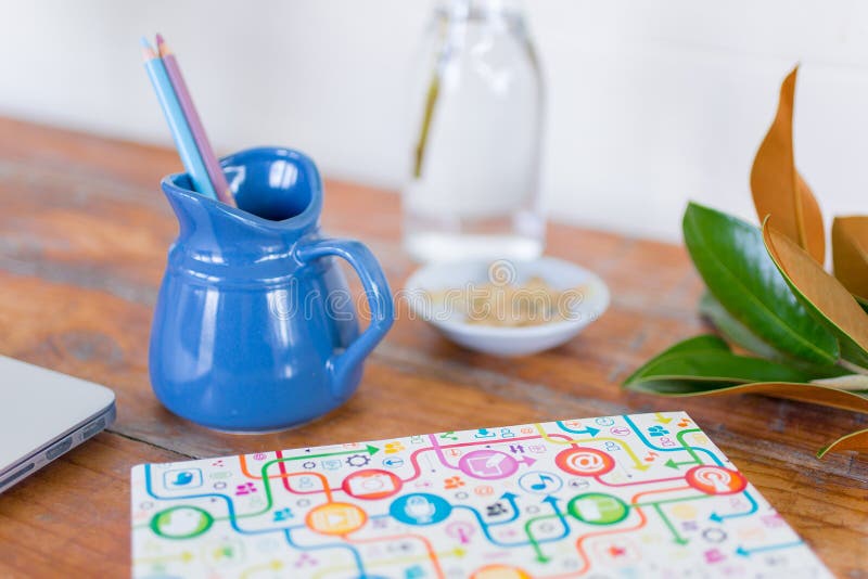 Beautiful Work Desk Still Life Stock Photo - Image of book, office ...