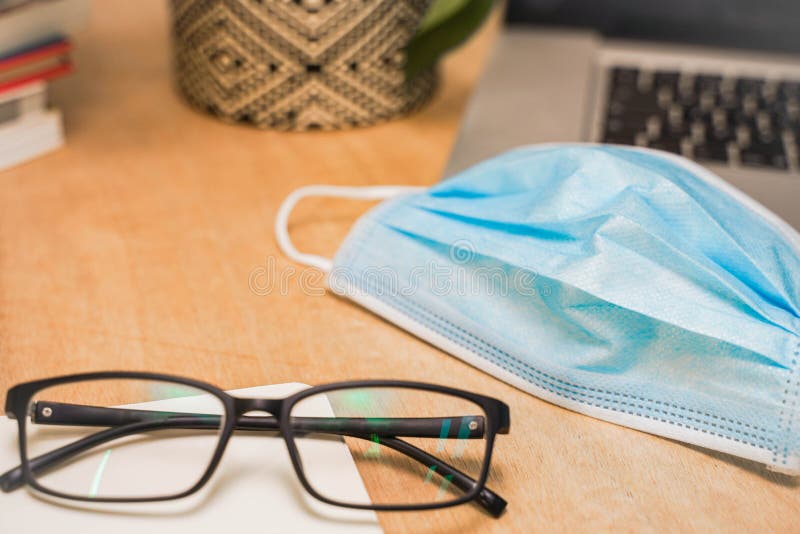 Beautiful Workspace at Home with Computer during Quarantine Stock Image ...