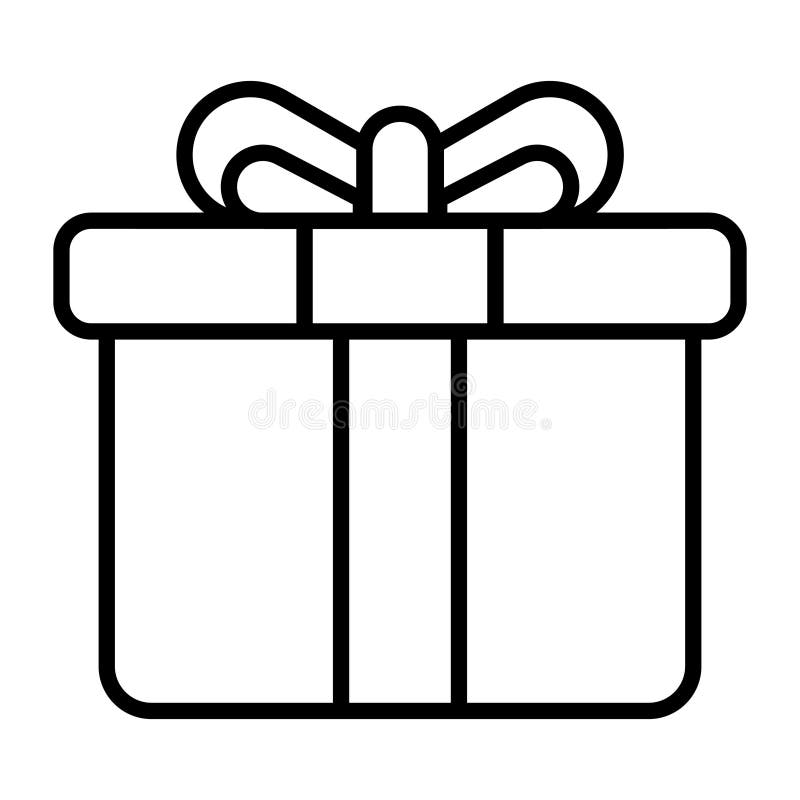 A Beautiful Wrapped Gift Box Decorative with Ribbon Bow Vector Icon ...