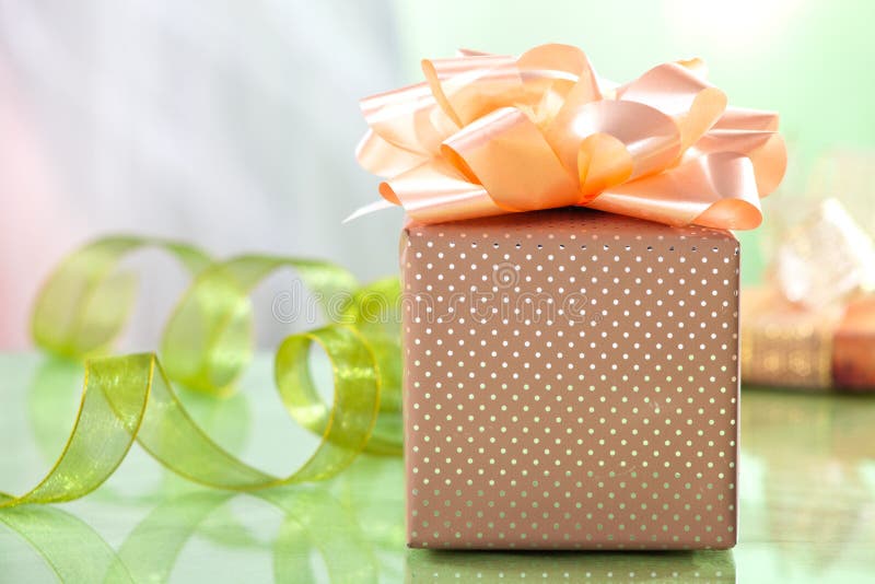 Beautiful wrapped gift box stock image. Image of wrapping - 73321731