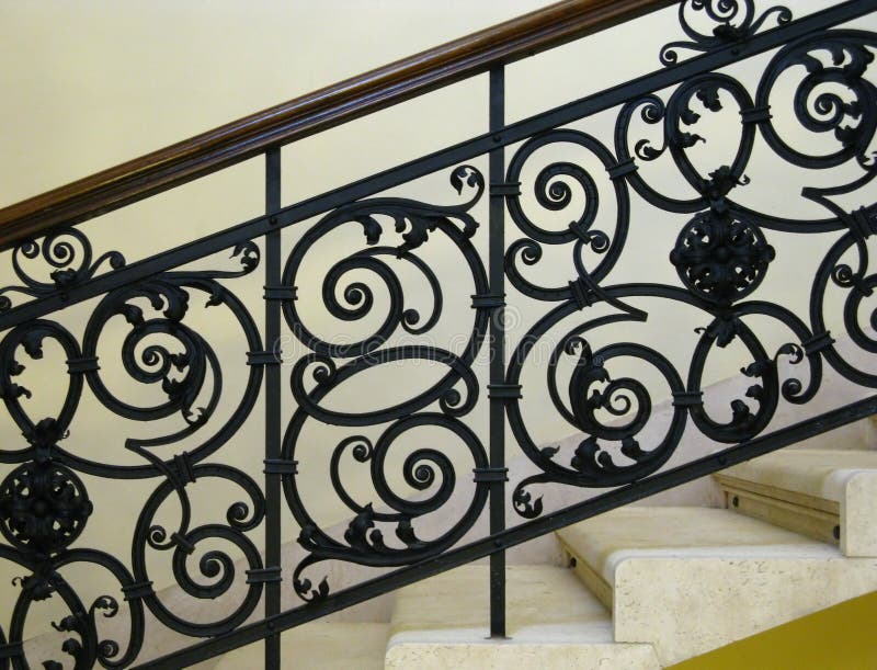 Beautiful Wrought-iron Railing Stock Photo - Image of staircase, iron ...