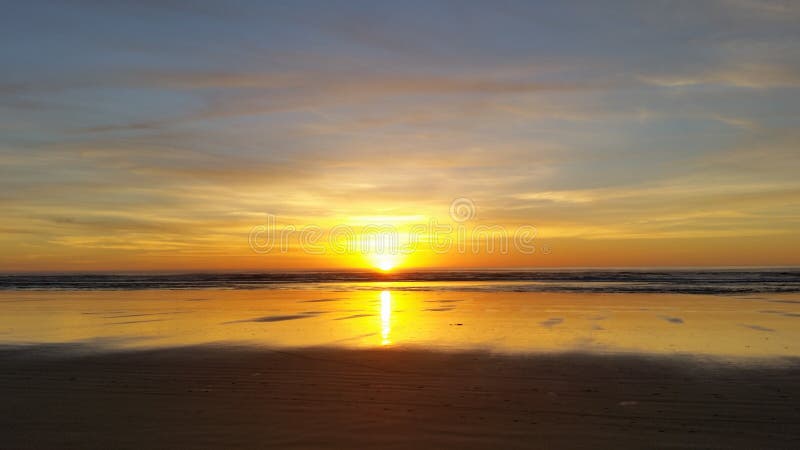 Beautiful Yellow Beach & Sunset Stock Image - Image of california, gold ...
