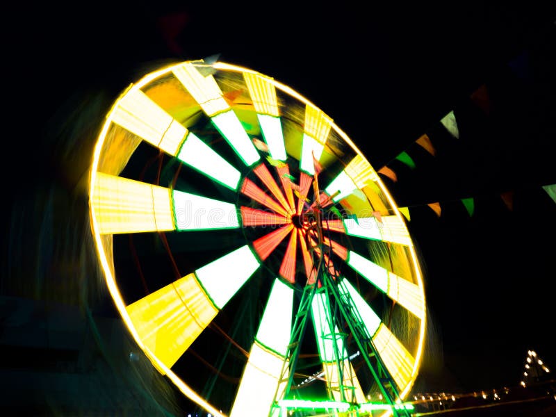 Beautiful Yellow Bright of Ferris Wheel Pattern by Slow Shutter Stock ...