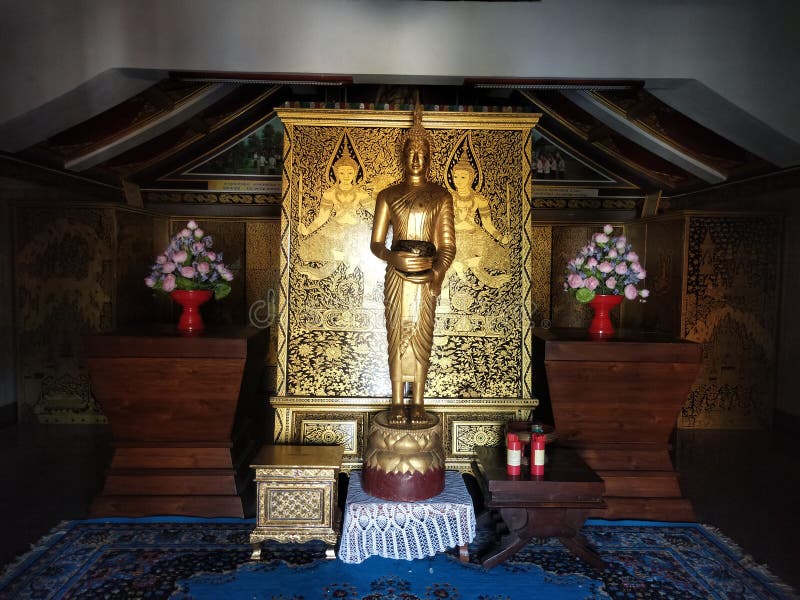 Beautiful Yellow Buddha and Background Image Stock Image - Image of ...