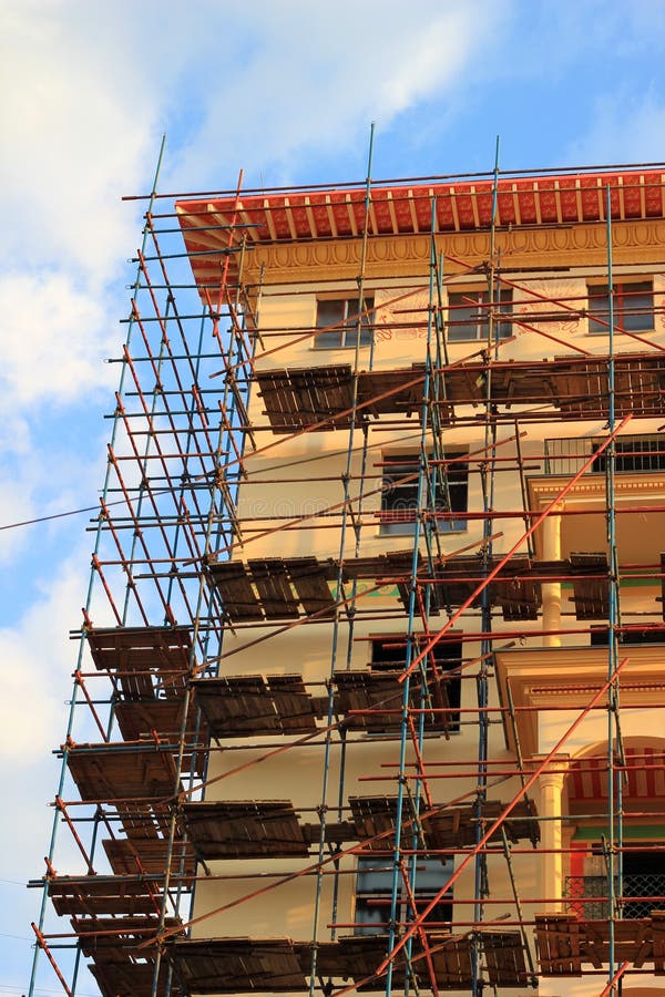 Beautiful Yellow Building Renovated Stock Photo - Image of building ...