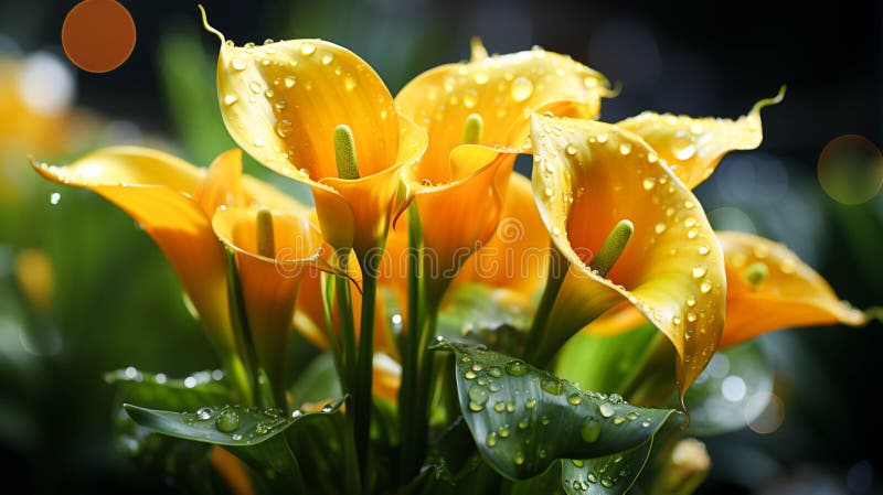 Beautiful Yellow Calla Lily Stock Illustration - Illustration of plant ...