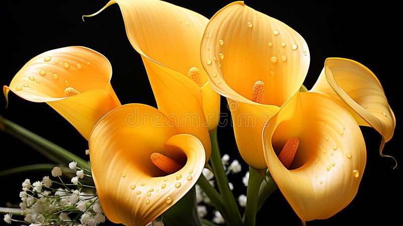 Beautiful Yellow Calla Lily Stock Photo - Image of romance, botanical ...