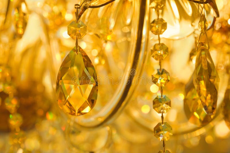 Beautiful Yellow Chandelier Stock Photo - Image of chandelier ...