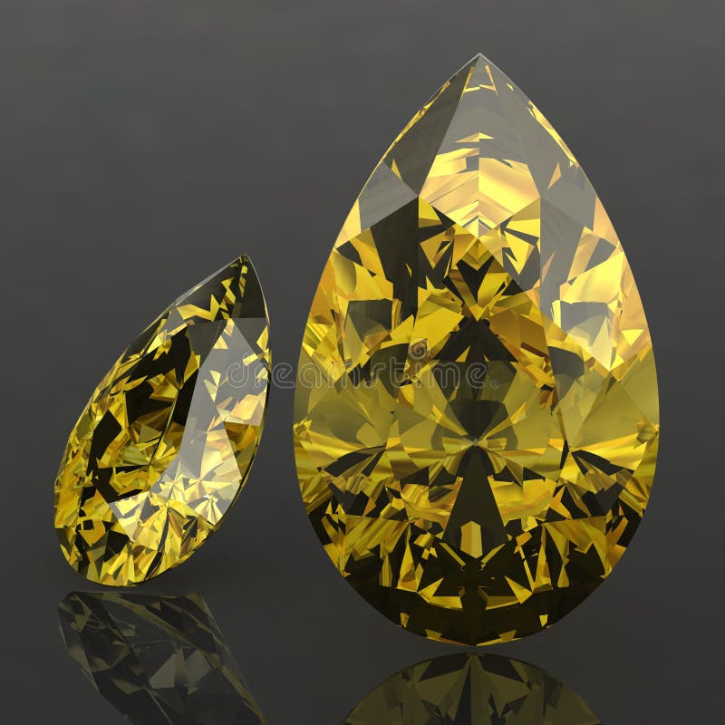 Beautiful yellow diamond stock illustration. Illustration of jewel ...