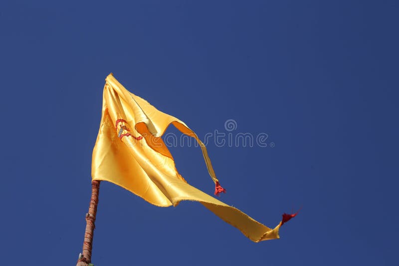 Beautiful Yellow Flag Wind Blowing Stock Image - Image of coastal ...