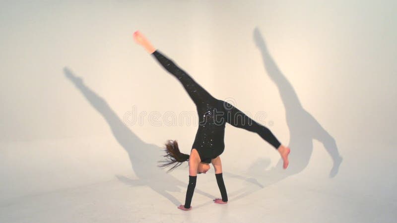 Beautiful Young Acrobat Dance in Slow Motion Stock Video - Video of ...