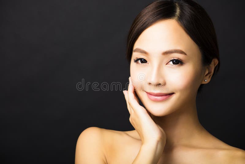 Beautiful Young Asian Woman Face Stock Image - Image of background ...