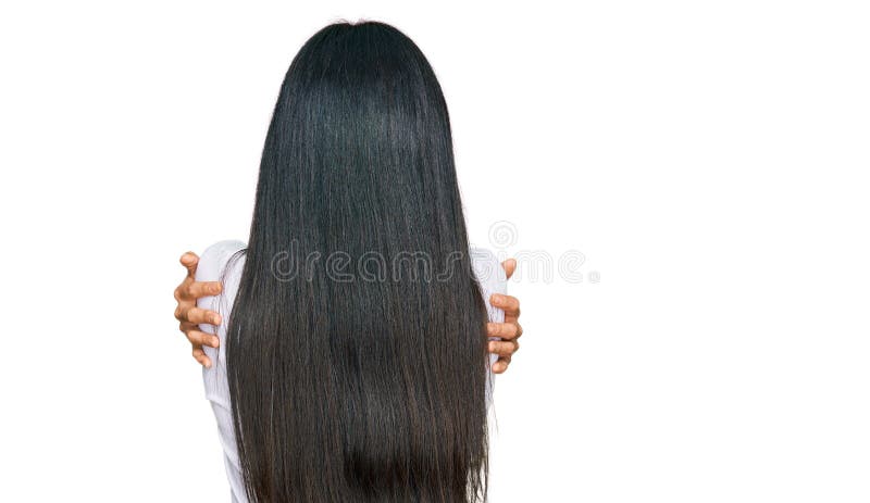 Beautiful Young Asian Woman Wearing Casual White T Shirt Hugging