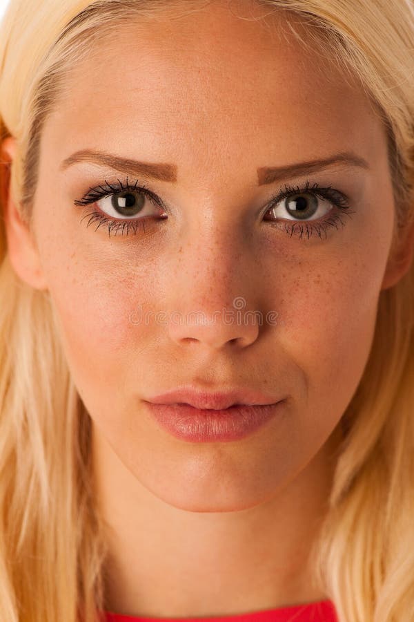 Beautiful Young Blond Woman Studio Portrait Stock Photo - Image of face ...