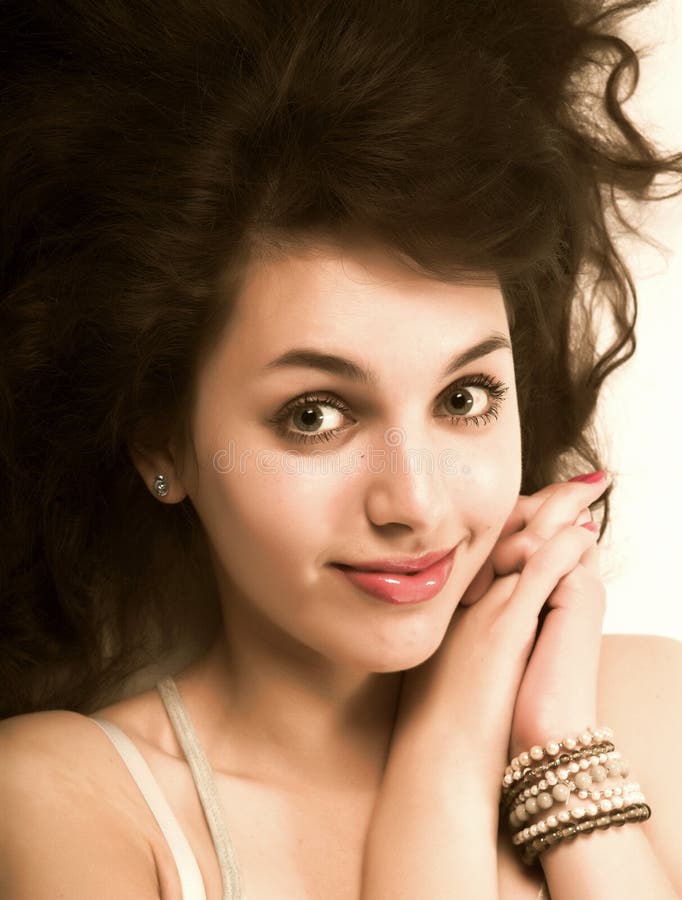 Beautiful young brunette stock photo. Image of people - 89718958