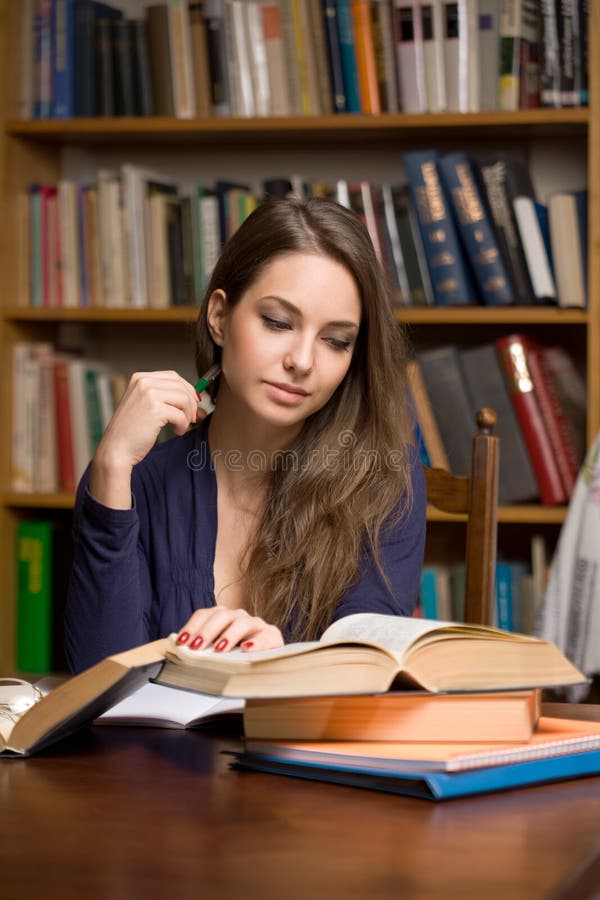 Beautiful Young Brunette Student. Stock Photo - Image of looking, open ...