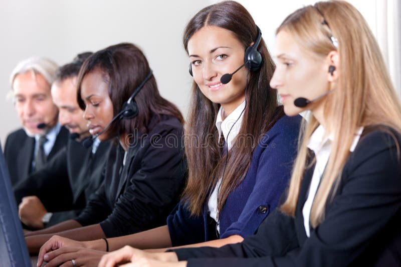 Beautiful Young Business Customer Service Woman Stock Image - Image of ...