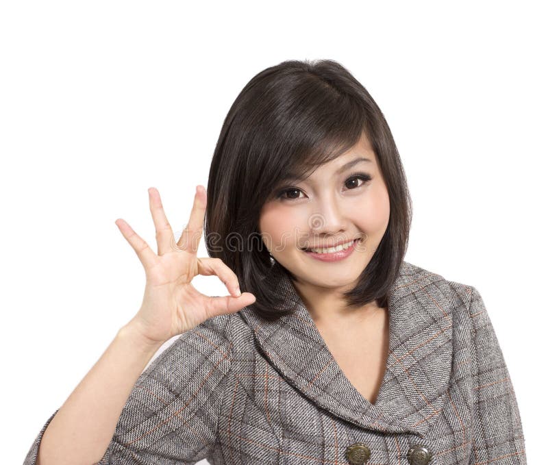 Beautiful Young Business Woman Gesturing Stock Photo - Image of collar ...