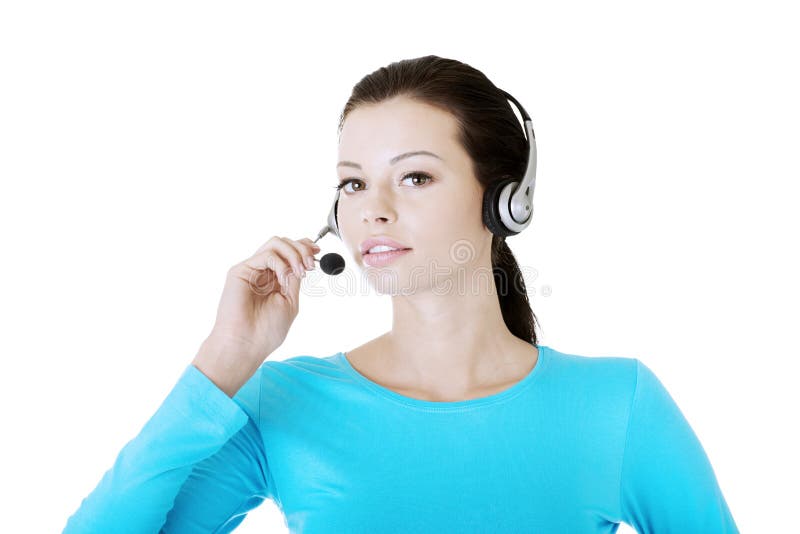 Beautiful Young Call-center Assistant Stock Photo - Image of helpdesk ...