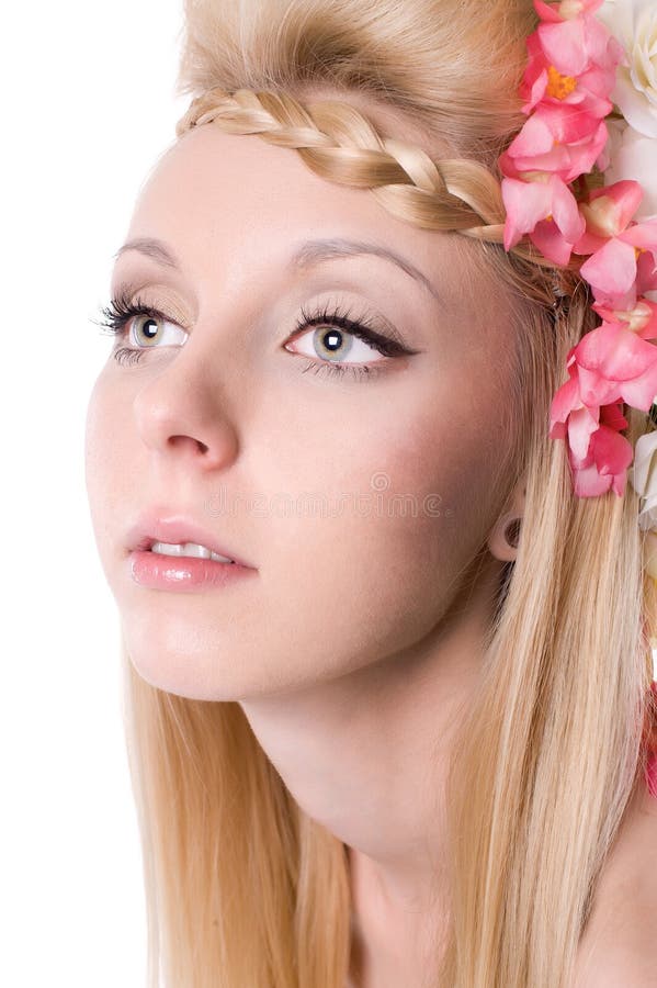 Beautiful Young Charming Girl Stock Photo - Image of flower, bunch ...