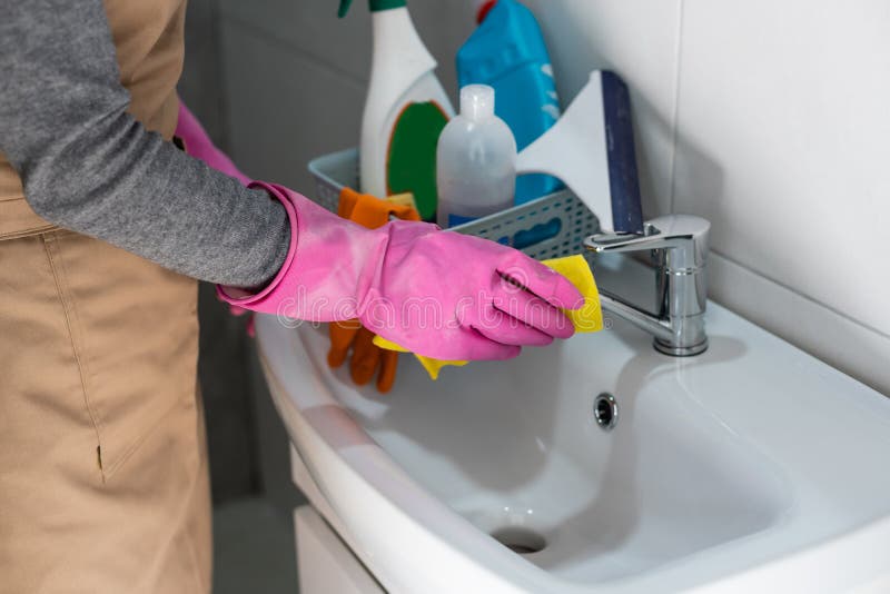 Beautiful Young Cleaner Cleaning Office Stock Image - Image of domestic ...