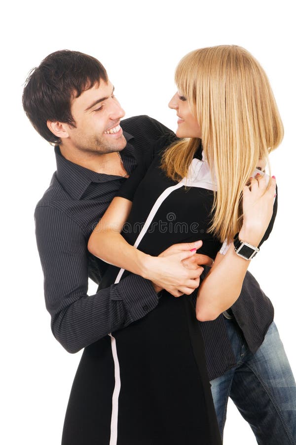 Couple in pink stock photo. Image of male, caucasian - 13280282
