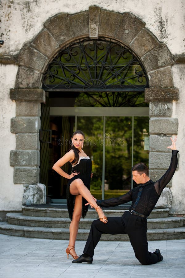 Beautiful Young Couple Dancing Outdoor in Park Stock Image - Image of ...