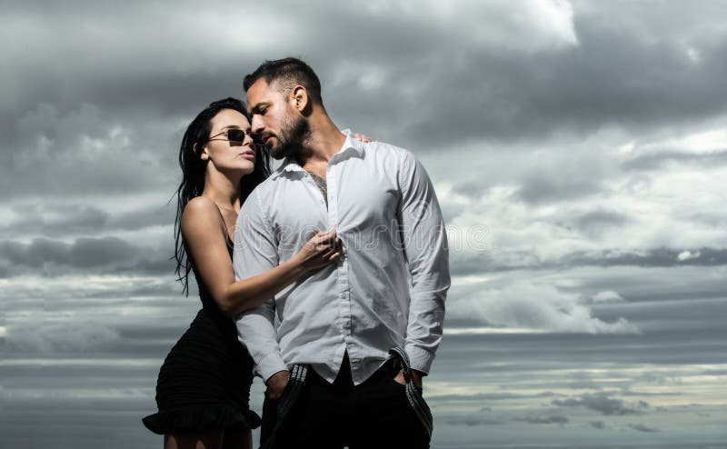 Beautiful Young Couple Hugging Sensual Outdoor Married Couple Sensual