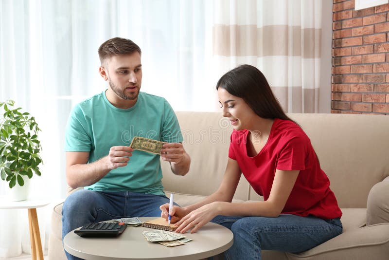 Beautiful Young Couple with Money Stock Image - Image of girlfriend ...