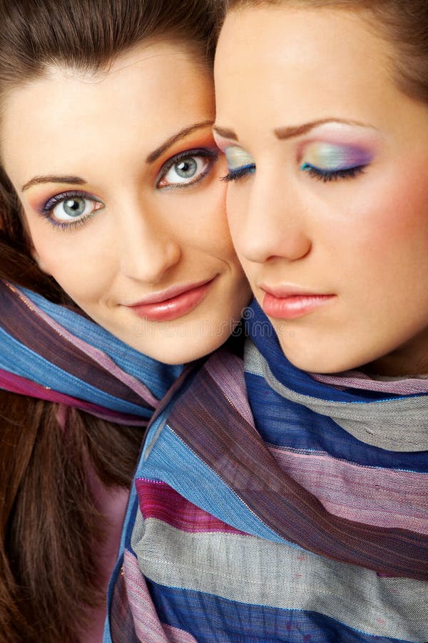 Beautiful young faces stock image. Image of eyeshadow - 12571337
