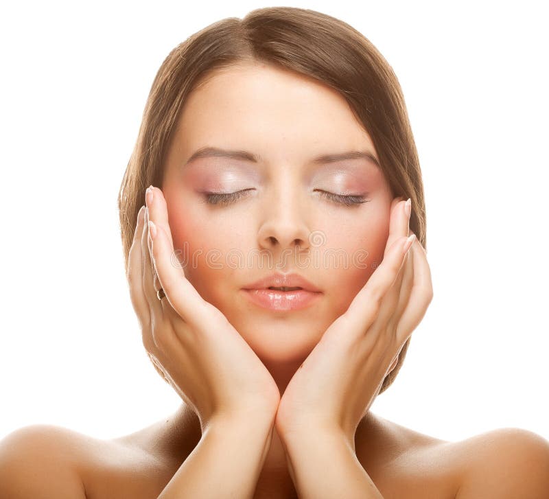 Beautiful Young Female Face Stock Photo - Image of lovely, candid: 12827628