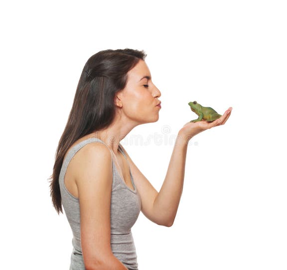 Beautiful Young Female and Prince Frog Stock Photo - Image of happy ...