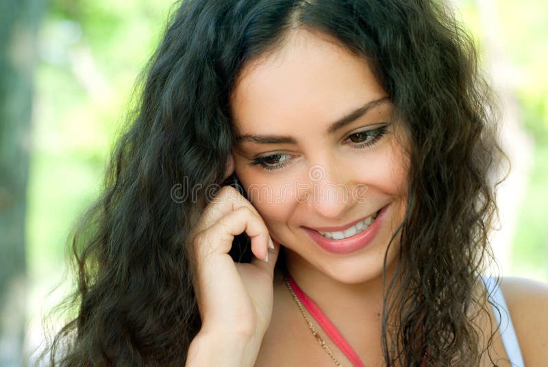 Beautiful Young Girl Calling Stock Image - Image of communication ...