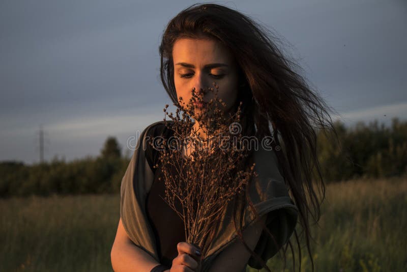 Beautiful Young Girl in Jacket Lying Down on Grass Stock Image - Image ...