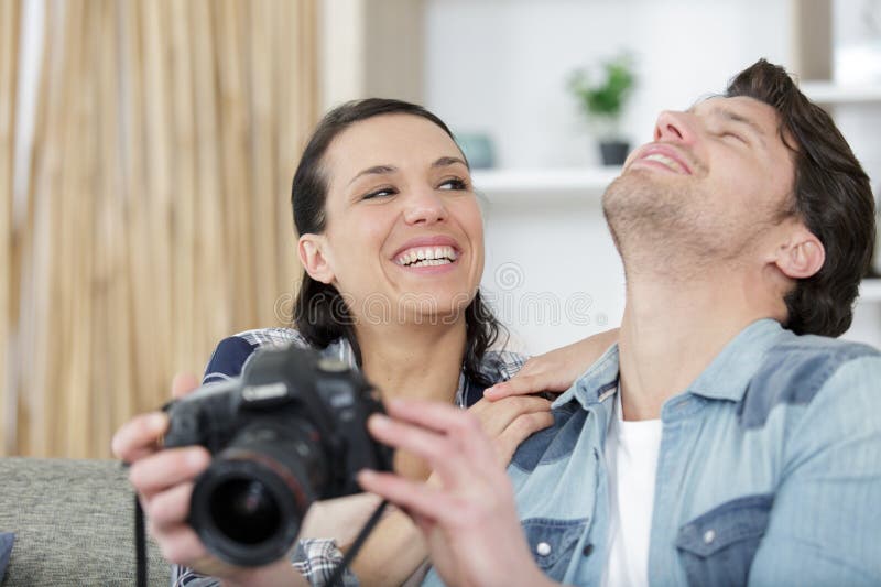 Beautiful Young Happy Couple Looking on Camera Stock Image - Image of ...