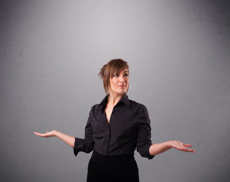 Beautiful Young Lady Juggling with Copy Space Stock Photo - Image of ...