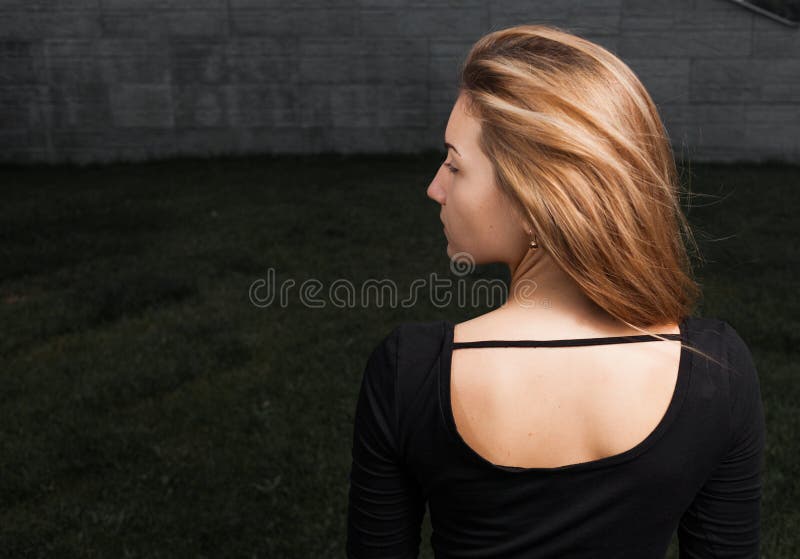 Beautiful Young Lady at Night Back View Stock Image - Image of famous ...
