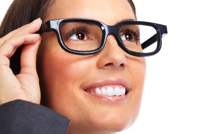Beautiful Young Lady Wearing Eyeglasses. Stock Photo - Image of oculist ...
