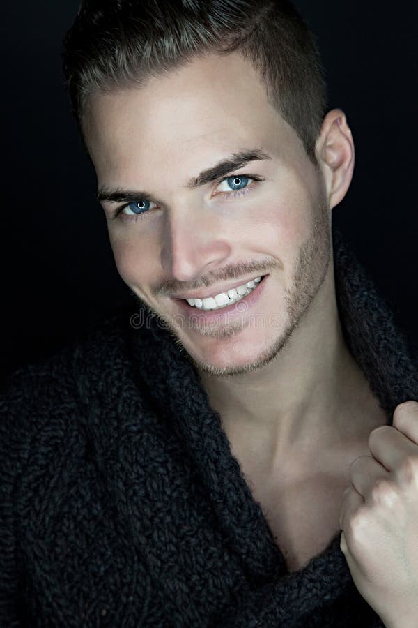 Beautiful young man stock image. Image of masculine, knitted - 30679671
