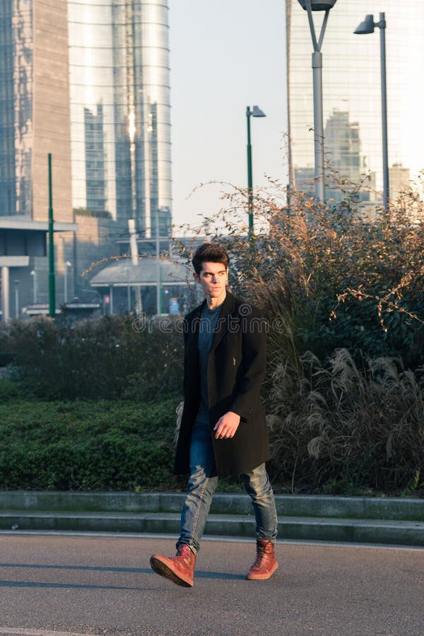Beautiful Young Man Posing in an Urban Context Stock Image - Image of ...