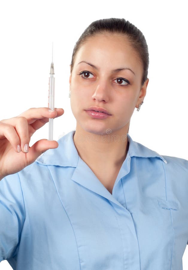 Beautiful Young Nurse Holding Injection Stock Image - Image of doctor ...