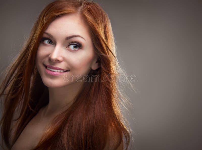 Beautiful Young Red-haired Girl Stock Photo - Image of glamour, wavy ...