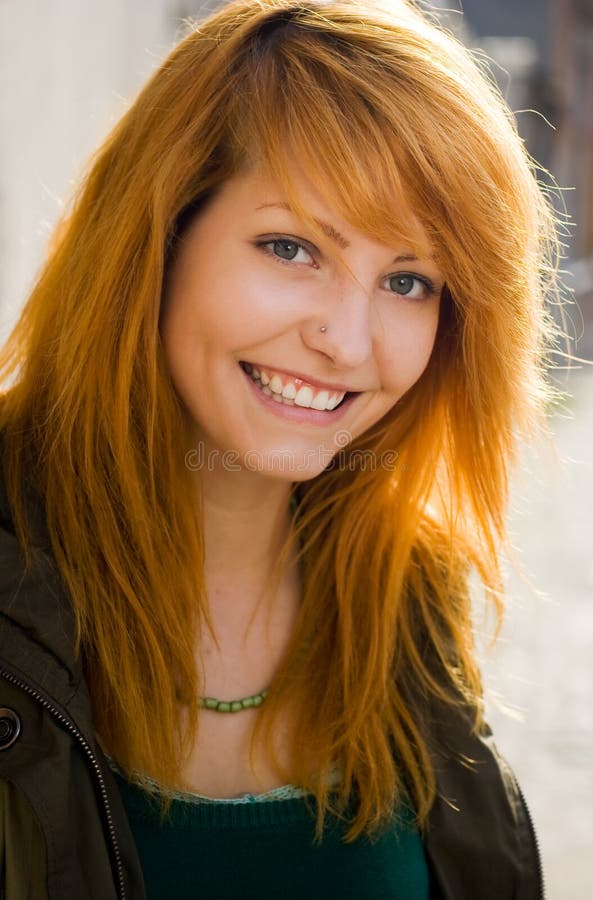 Beautiful Young Redhead Smiling. Stock Image - Image of beautiful ...