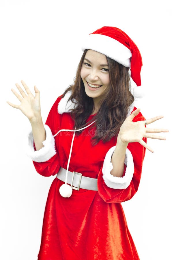 Beautiful Young Santa Clause Woman, Stock Photo - Image of makeup ...