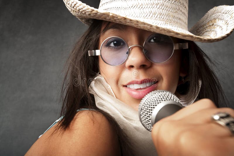 Beautiful Young Singer stock image. Image of cute, hispanic - 8387587