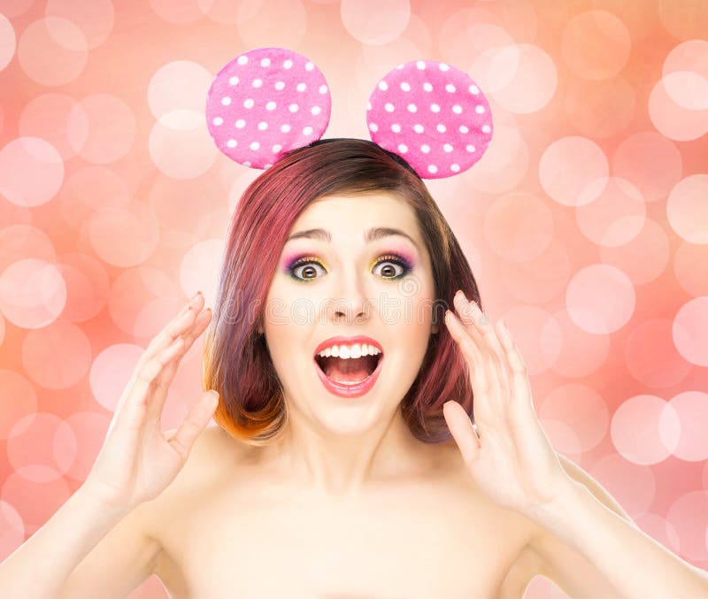 Woman Mickey Mouse Ears Stock Photos - Free & Royalty-Free Stock Photos ...