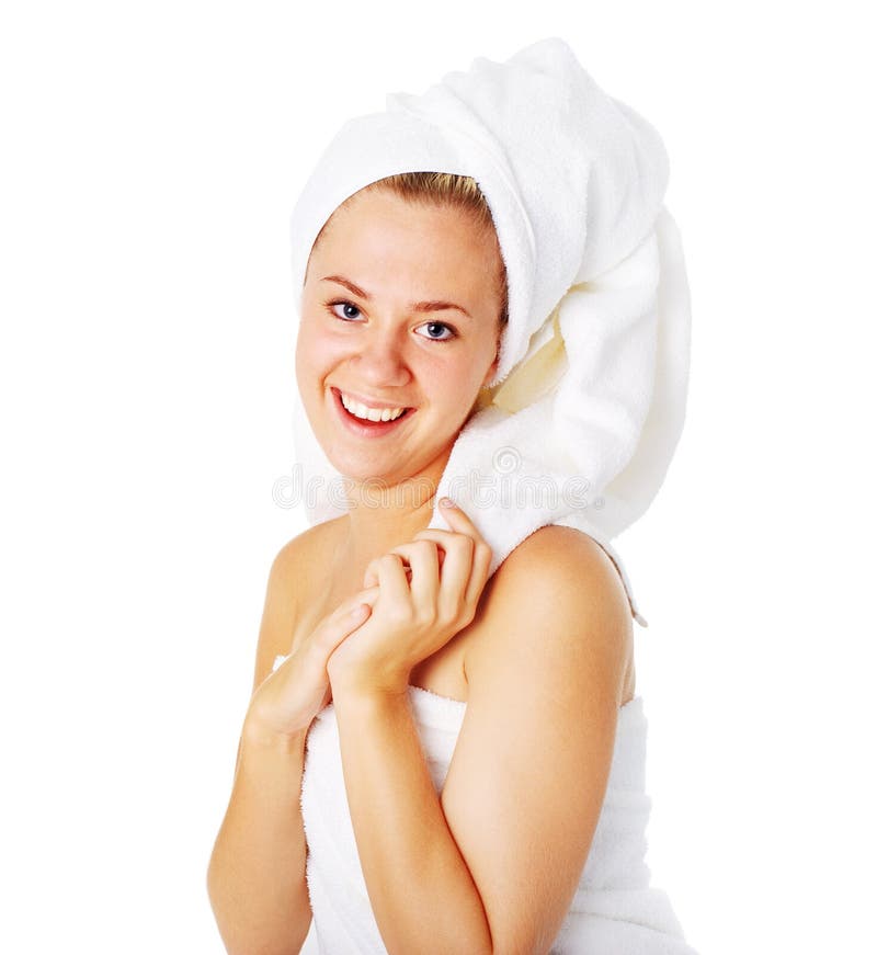 Beautiful Young Spa Woman on White Stock Photo - Image of care, lady ...