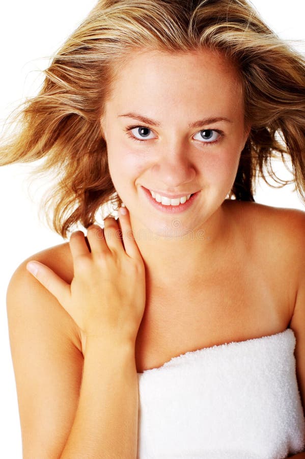 Beautiful Young Spa Woman on White Stock Image - Image of care, human ...